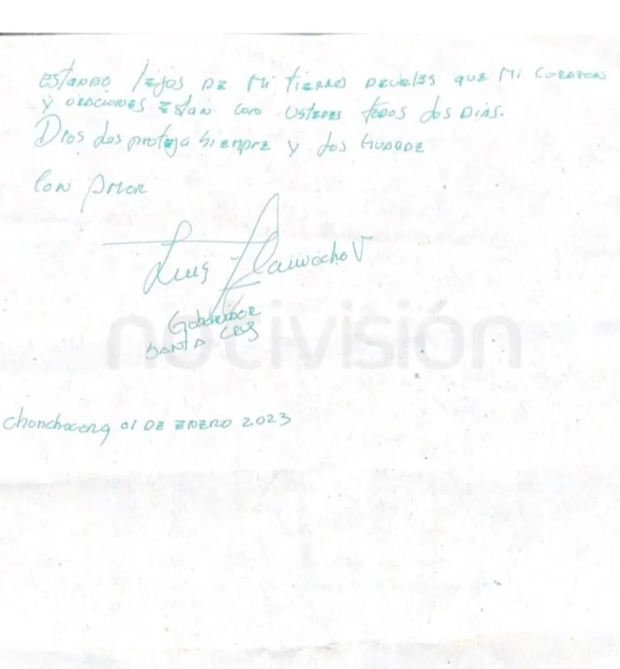 “Dios sabe el propósito que tiene conmigo”, dijo Camacho en una carta ...